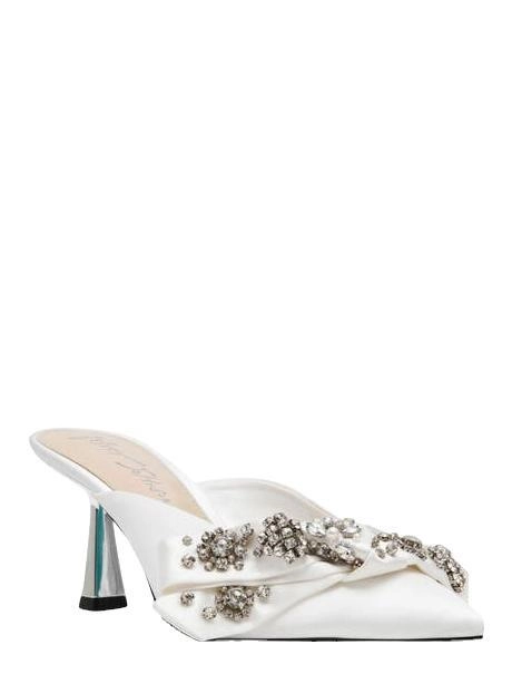 Betsey Johnson Kena Embellished Bow Pointed Toe Mule - Ivory
