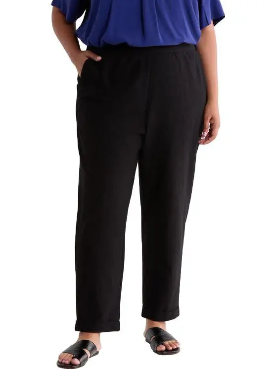 Eileen Fisher Cuffed Ankle Pants - Black