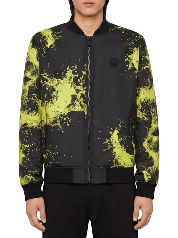 PLEIN SPORT Bomber Jacket With Graphic Print - Black