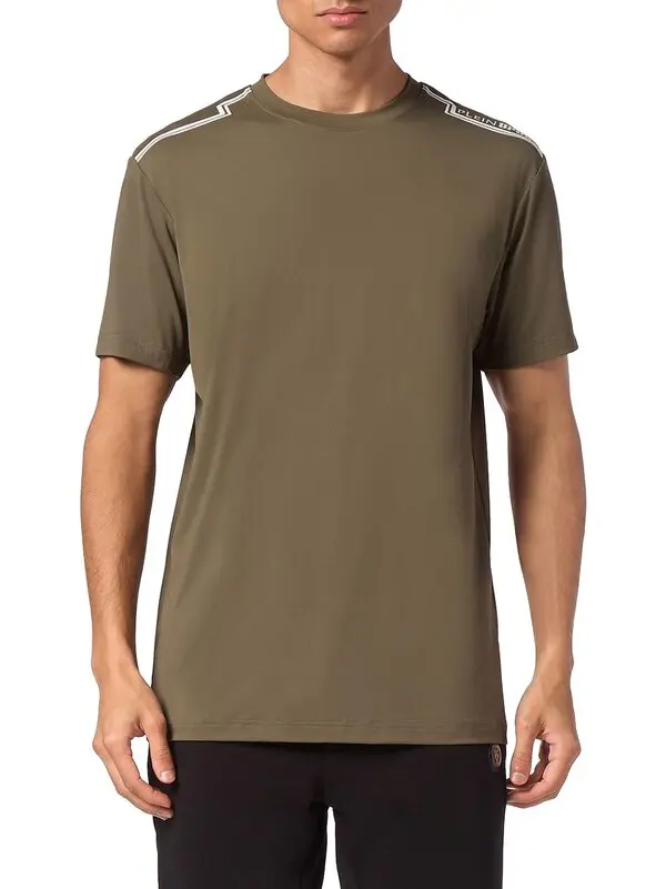 PLEIN SPORT Slim Fit T-shirt With Contrast Logo Print - Green