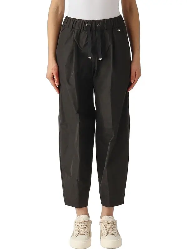 Herno High-waisted Water-repellent Taffeta Cropped Trousers - Black