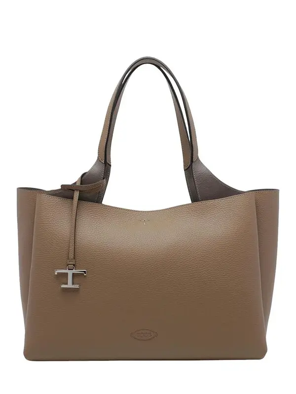 TOD'S Leather Shoulder Bag - Beige