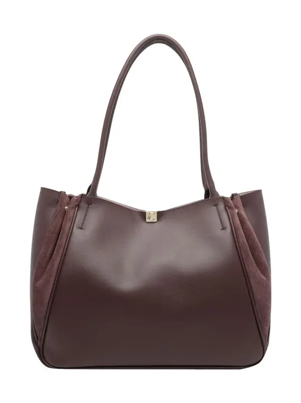 COCCINELLE Pansy Suede And Smooth Leather Shoulder Bag - Red