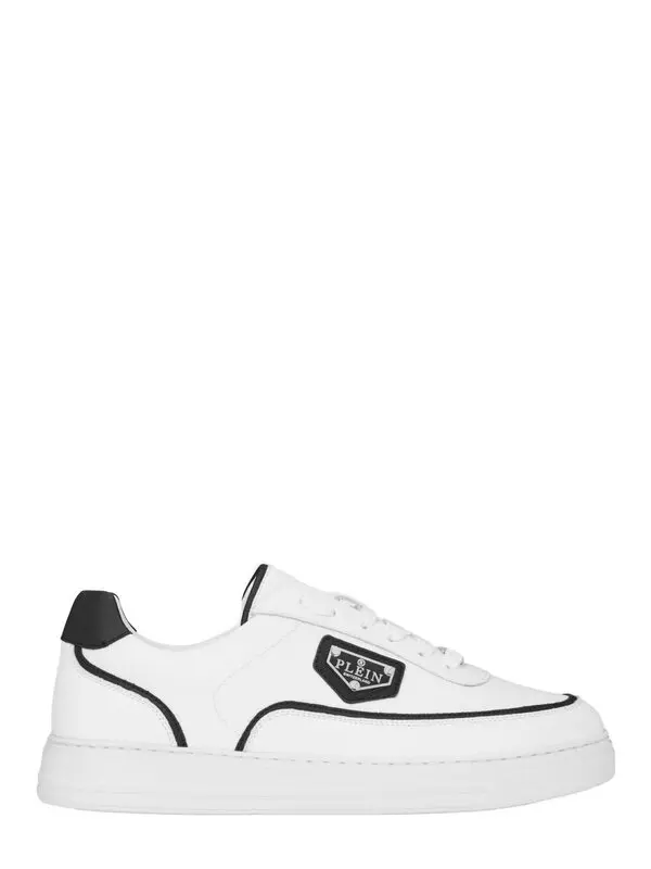 Philipp Plein Two-tone Leather Low-top Sneakers - White