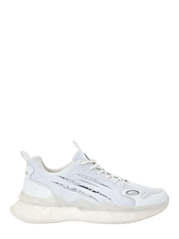 PLEIN SPORT Lace-up Low-top Sneakers In Technical Mesh - White