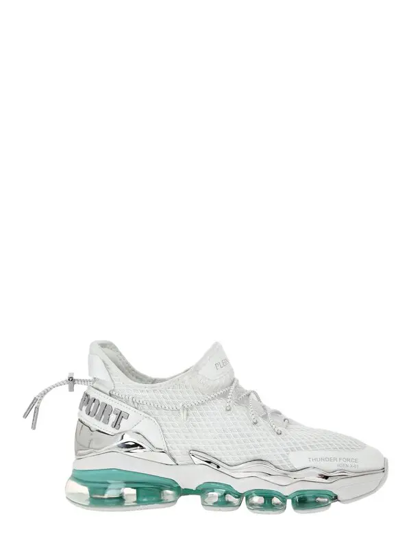 PLEIN SPORT Two-tone Mesh Low-top Trainers - White