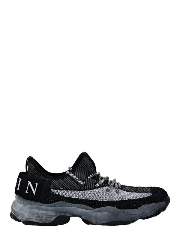 Philipp Plein Viscose Jersey Lace-up Low-top Sneakers - Black