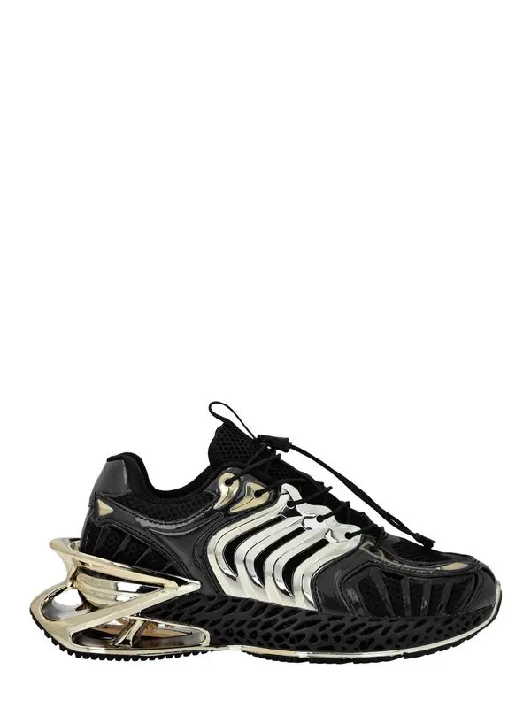 PLEIN SPORT Athletic Sneakers With Sculptural Detailing - Black