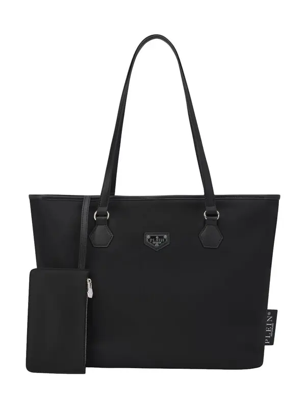 Philipp Plein Nylon Tote Bag With Double Handle And Removable Inner Pouch - Black