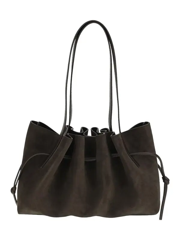 Yuzefi Textured Drawstring Shoulder Bag - Brown
