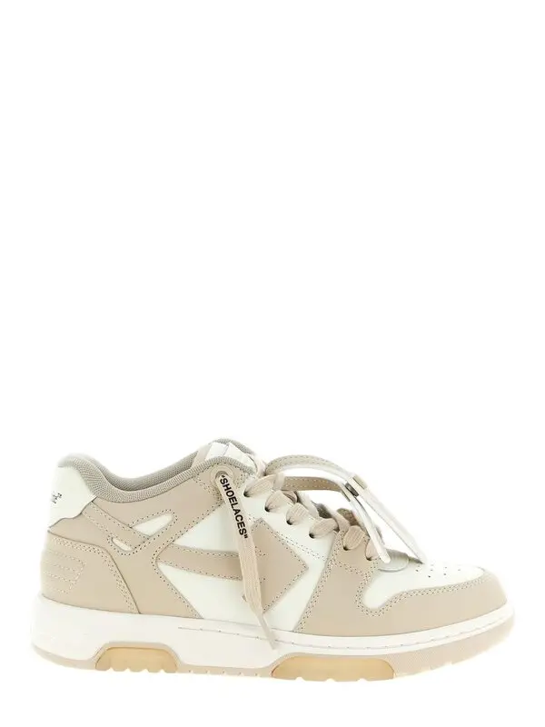 Off-White Out Of Office" Calf Leather Low Top Sneakers - Beige