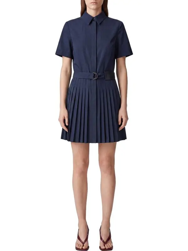 Loewe Pleated Shirt Dress - Navy
