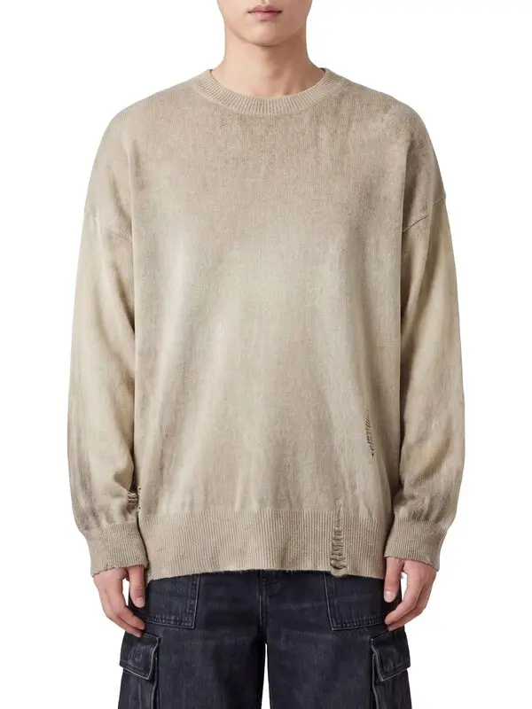Our Legacy Distressed Crew Neck Sweater - Beige