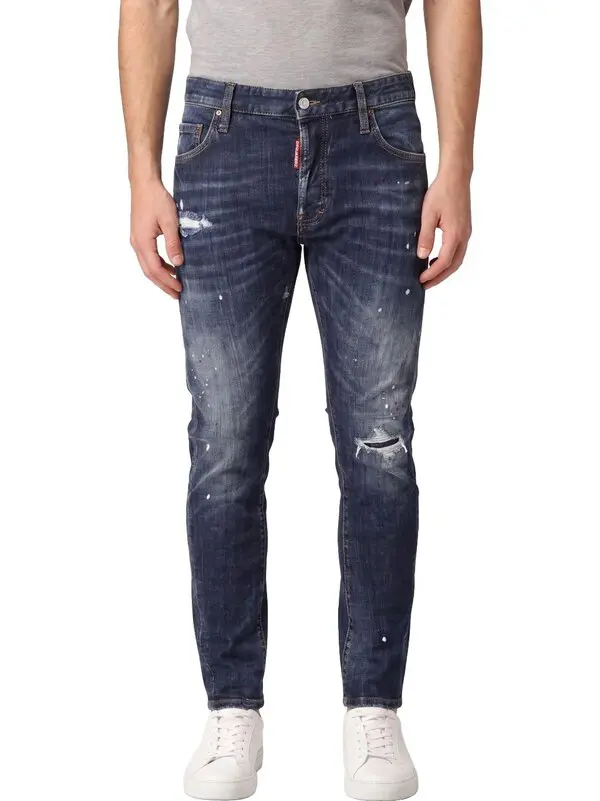 Dsquared2 Distressed Wash Jeans - Blue