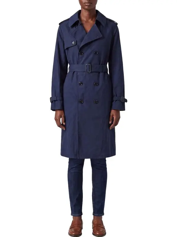 E.L.V. DENIM Trench Coat - Blue