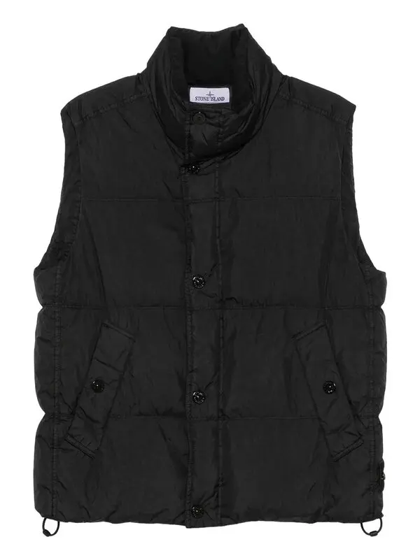 Stone Island Wind-resistant Down Vest - Black
