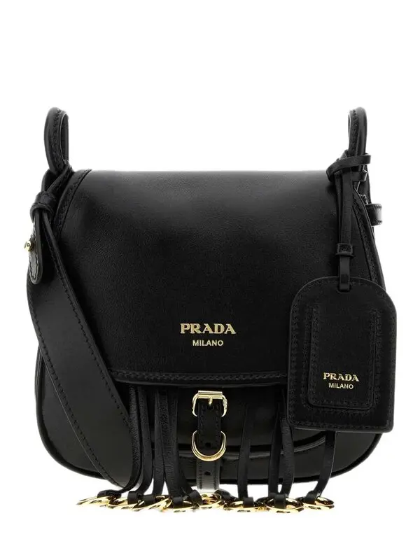 Prada Fringe Satchel Bag - Black