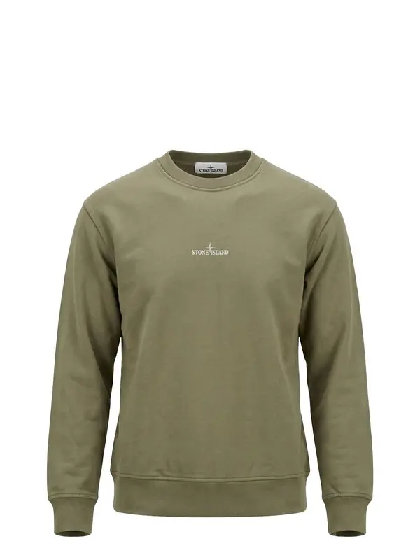 Stone Island Crew Neck Sweatshirt With Back Print - Green