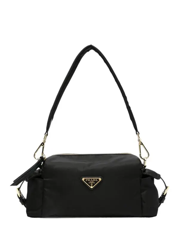 Prada Small Re-nylon And Leather Shoulder Bag - Black