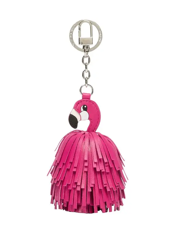 Max Mara Leather Flamingo Keyring - Pink