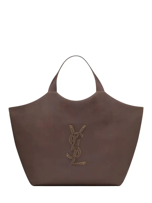 Saint Laurent Maxi Icare Calfskin Tote Bag - Beige