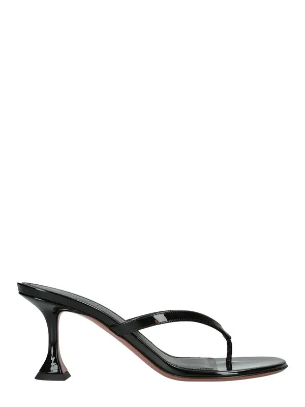Amina Muaddi Patent Leather Juliette Heeled Sandals 70 - Black