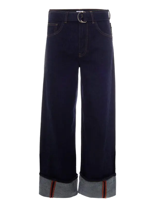 Liu Jo Wide-leg Belted Jeans - Normal Wash