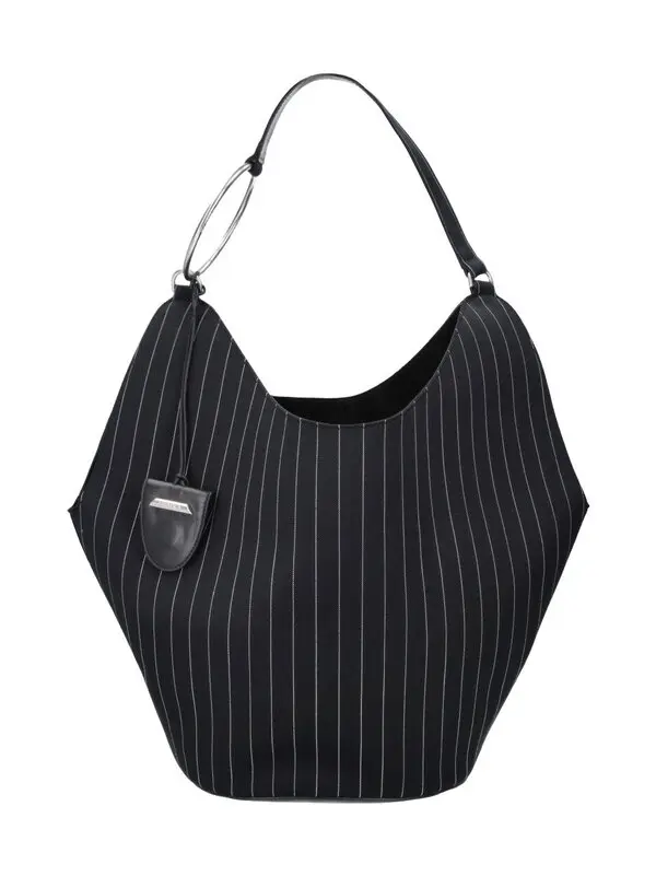 DONDUP Wool-blend Structured Bag With Hoop Handle - Black