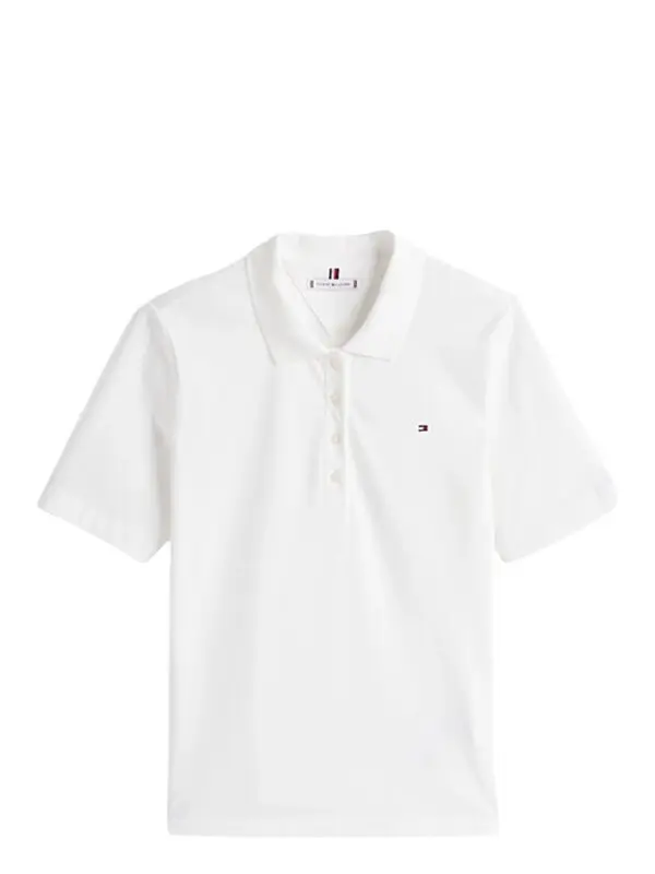 Tommy Hilfiger Short Sleeve Polo Shirt With Button Detail - Ecru