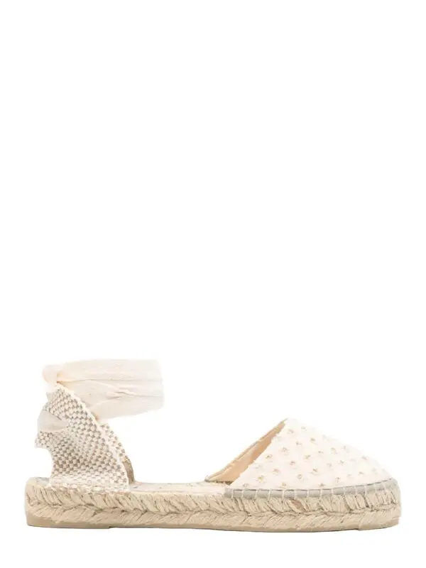 Manebí Cotton Espadrilles With Tie Fastening - White