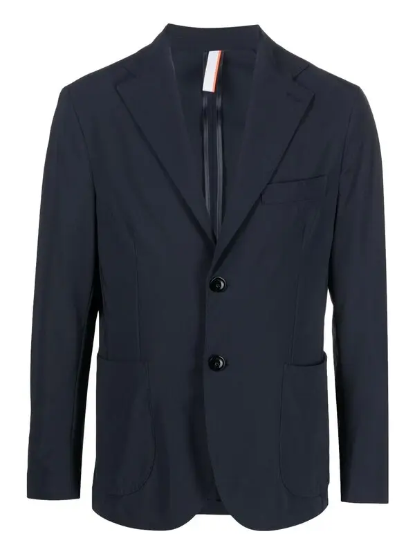 PMDS PREMIUM MOOD DENIM SUPERIOR Notched Lapel Button-down Jacket With Patch Pockets - Navy