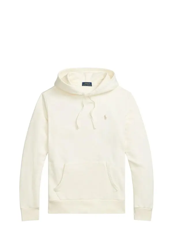 Ralph Lauren Fleece Hooded Pullover With Embroidered Logo - Ivory