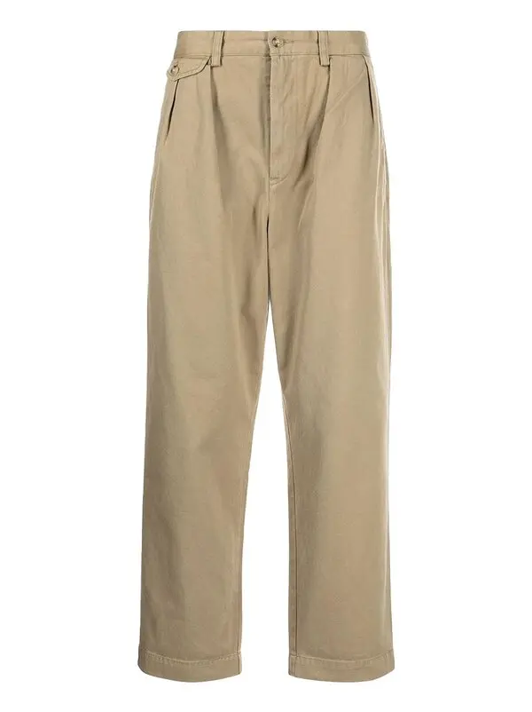 Ralph Lauren Cotton Pleated Trousers - Beige