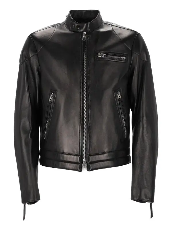 TOM FORD Slim-fit Leather Jacket - Black