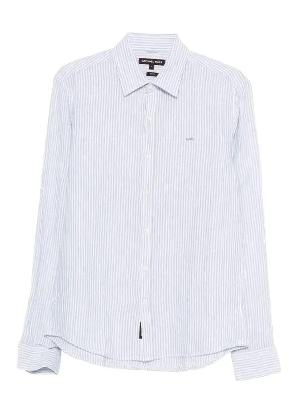 Michael Kors Linen Button-up Shirt For - Light Blue