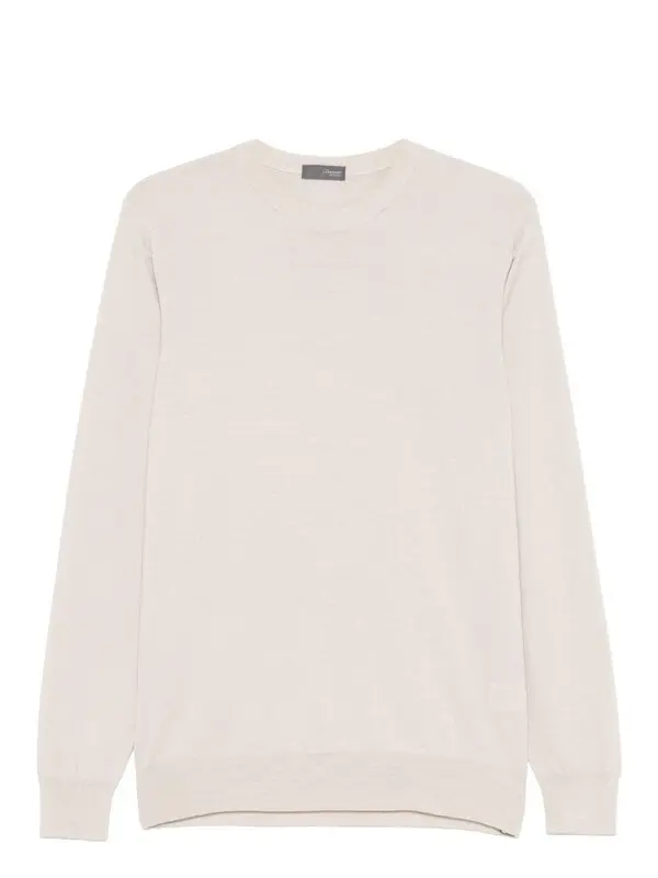 DRUMOHR Light Merino Wool Fine Knit Sweater - Beige