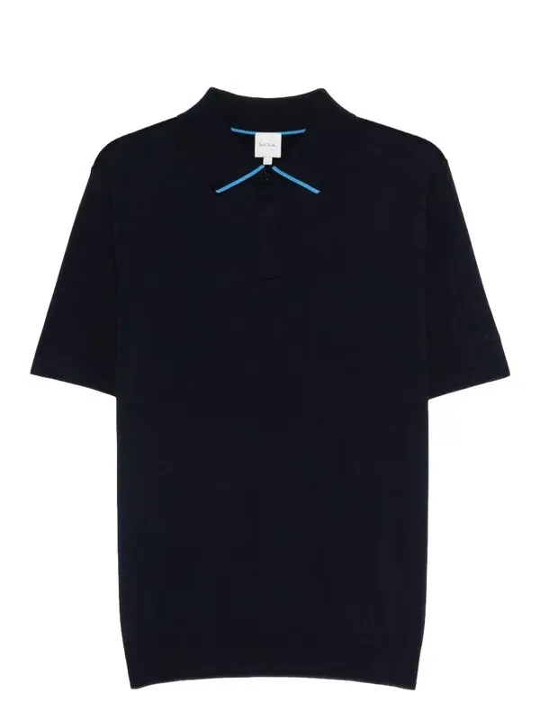 Paul Smith Pique Knit Short Sleeve Polo - Navy