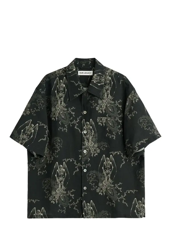 Our Legacy Short Sleeve Button-up Shirt With Chest Pocket Mini - Multicolor