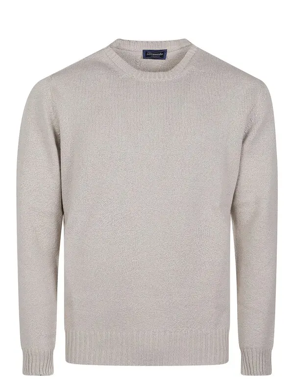 DRUMOHR Crew Neck Long Sleeve Sweater - Beige
