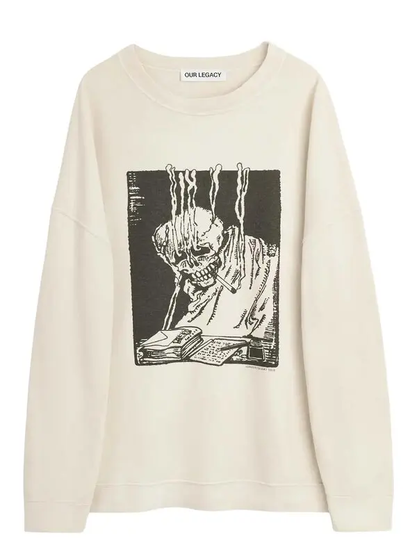 Our Legacy Graphic Print Pullover Sweater - Beige