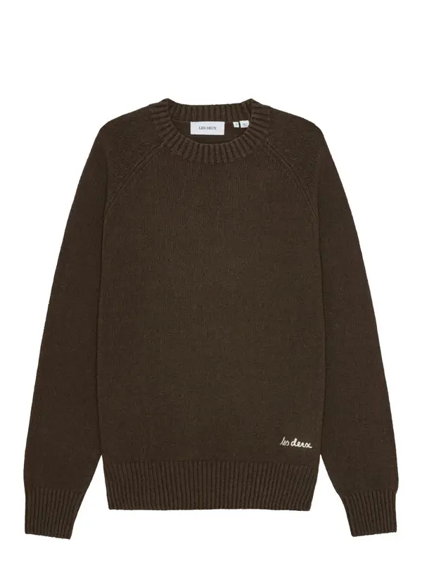 LES DEUX Classic Knitted Sweater - Brown