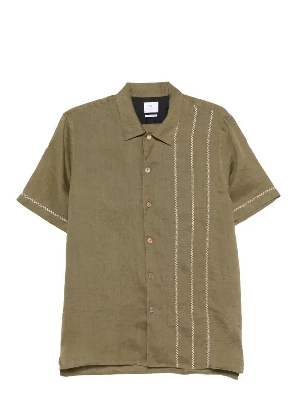 Paul Smith Stylish Linen Shirt For - Green
