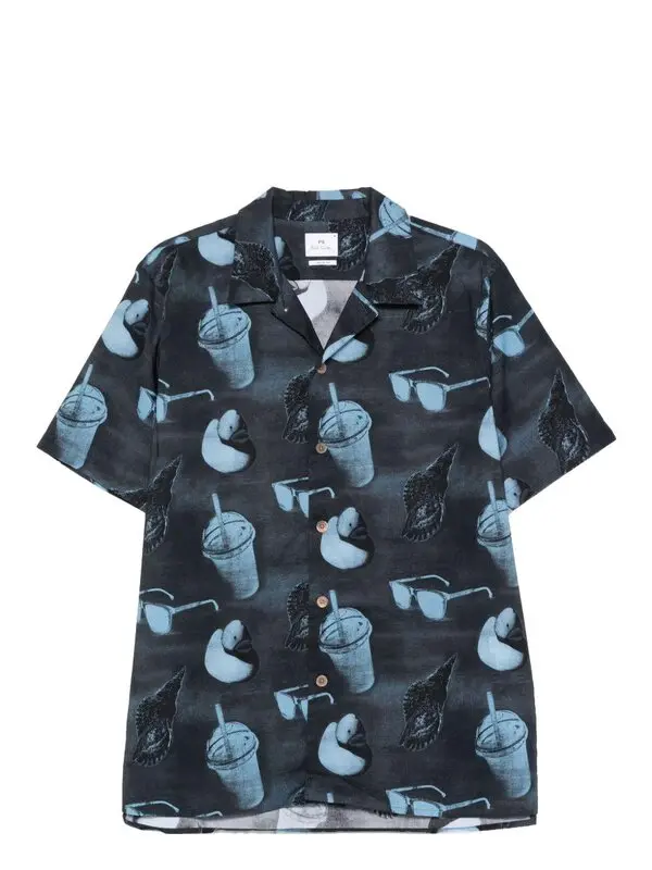 Paul Smith Classic Organic Cotton Shirt For - Navy