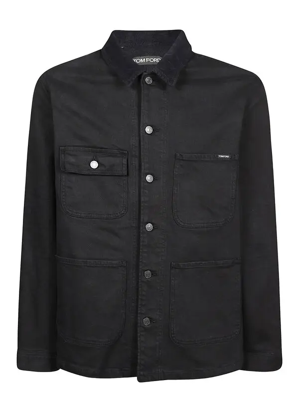 TOM FORD Long Sleeve Utility Coat With Chest And Front Pockets - Navy