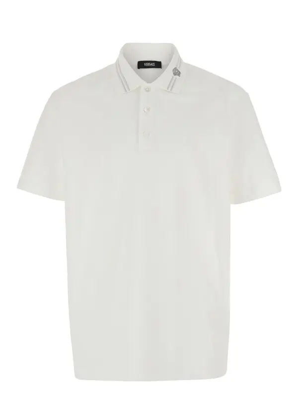 Versace Short Sleeve Polo Shirt - White