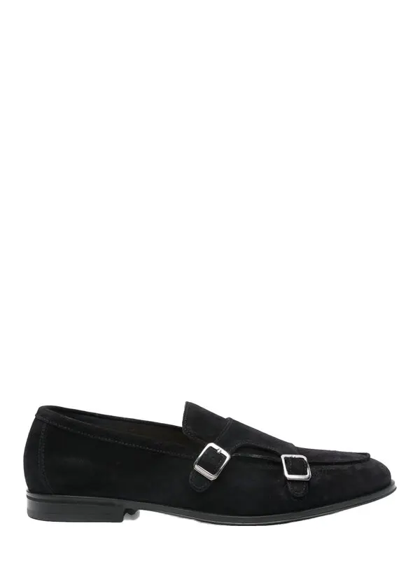 DOUCAL'S Monk Strap Shoes With Moccas Stitching - Navy