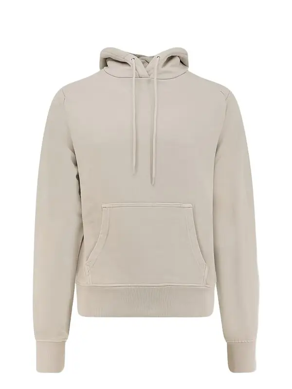 ENTIRE STUDIOS Cotton Drawstring Hood Sweatshirt With Ribbed Cuffs - Beige