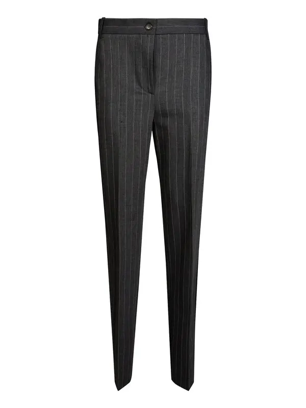 Pinko Pleione Wool-blend Trousers With Pinstripe Detail - Grigio