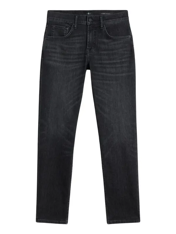 7 For All Mankind Classic Cotton Blend Denim Jeans - Black