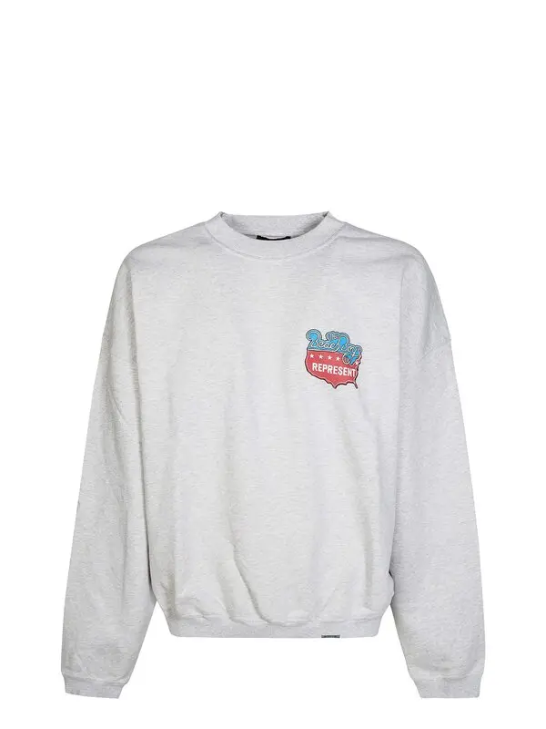 REPRESENT Graphic Band Crewneck Sweatshirt - Grigio